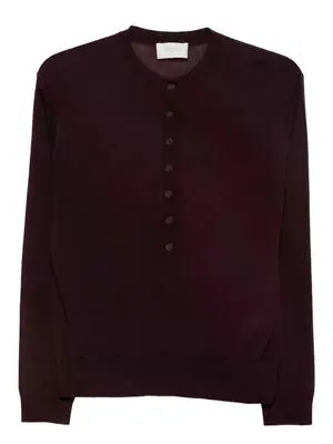VICOLO Fine Knit Crew Neck Sweater - Red