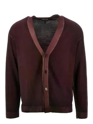 Emporio Armani V-neck Fine-knit Cardigan - Red