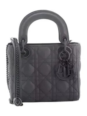 Dior Lady Chain Bag Cannage Quilt Calfskin Mini Shoulder Bag - Black