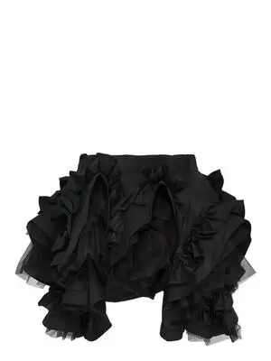 Noir Kei Ninomiya Ruffled Tulle-trim Mini Skirt - Black