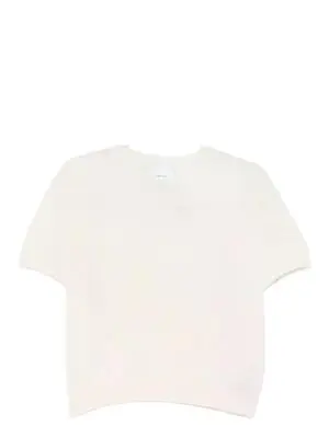 IVORY PARIS Petal Short-sleeve Crew-neck Sweater - Neutrals