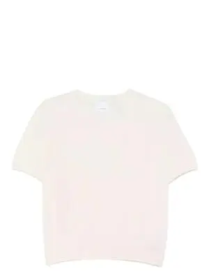 IVORY PARIS Petal Short-sleeve Crew-neck Sweater - Neutrals