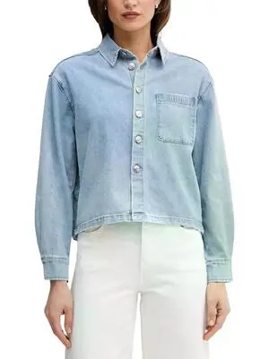 OUI Logo-embroidered Denim Shirt - Blue