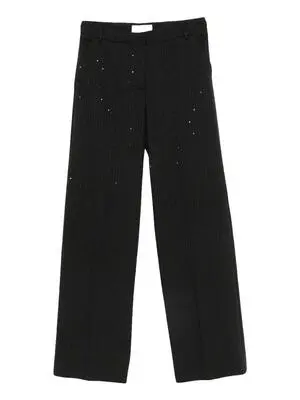 Ermanno Scervino Straight-leg Pinstriped Sequined Trousers - Black