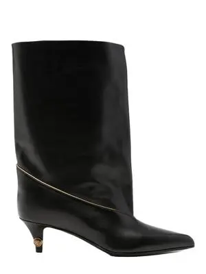 Versace Versace Gianni Leather High Heel Boots Black