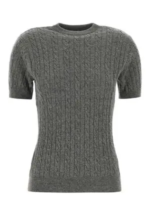 Gimaguas Wool Blend Cable Knit Sweater - Grey