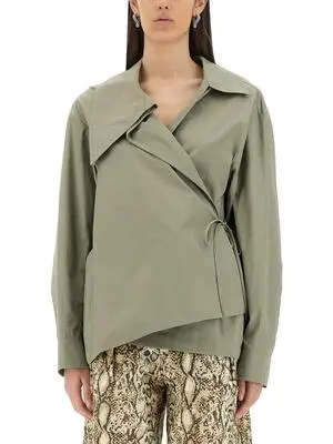 Dries Van Noten Asymmetrical Button-front Shirt - Green