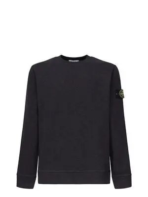 Stone Island Stone Island Crewneck Sweatshirt With Badge Patch Blu