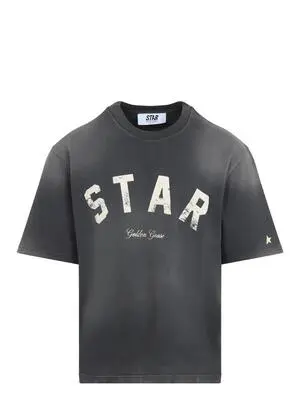 GOLDEN GOOSE Star T-shirt In 100% Cotton - Grey