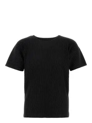 Issey Miyake Pleated Knit Top - Black
