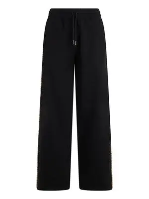 Burberry BURBERRY High-Waist Wide-Leg Trousers With Check Detail Black