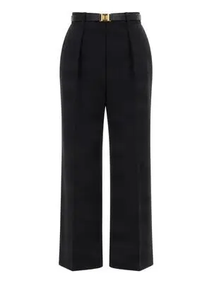 Elisabetta Franchi ELISABETTA FRANCHI High-Waist Belted Wide-Leg Trousers Nero