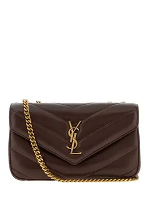 Saint Laurent Mini Loulou Shoulder Handbag - Brown