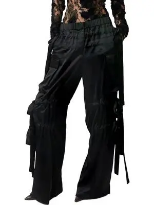 AKNVAS Aknvas The Odin Bow-Embellished Cargo Pants Black