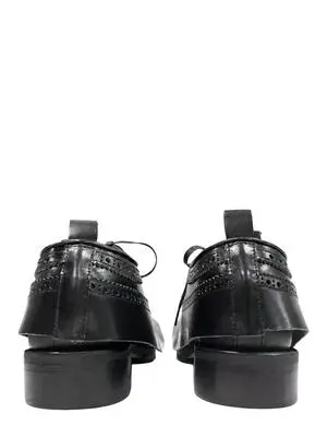 Comme Des Garçons Leather Brogue Detail Derby Shoes - Black