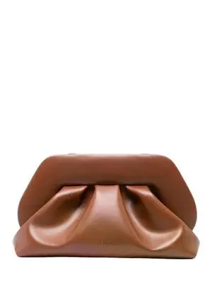 THEMOIRE Bios Ruched Clutch Bag - Brown