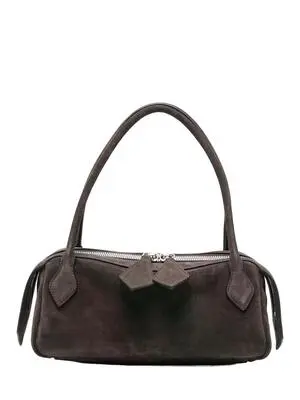 MINOBOSSI MINOBOSSI Zip-Up Suede Shoulder Bag