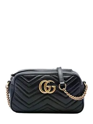 Gucci Gg Marmont Matelassé Crossbody Bag - Black