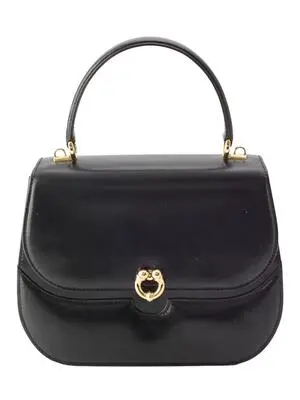Gucci Gucci 20th Century Calfskin Top Handle Bag Satchel Black