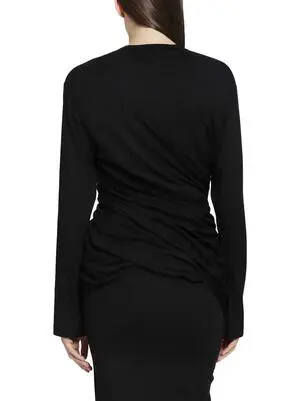 Junya Watanabe Draped Long-sleeve T-shirt - Black