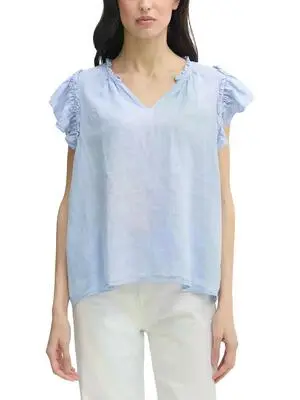 MOS MOSH Mos Mosh Ruffled V-Neck Blouse
