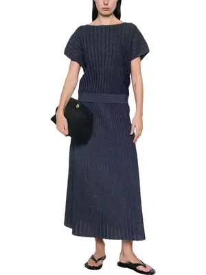 Maison123 Olympe Ribbed-knit Maxi Skirt - Blue