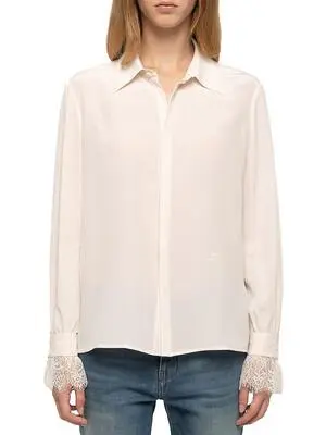 Zadig&Voltaire Thely" Silk Lace Cuff Blouse - Ecru