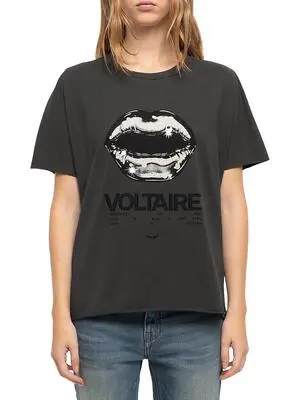 Zadig&Voltaire Embellished Cotton T-shirt - Carbone