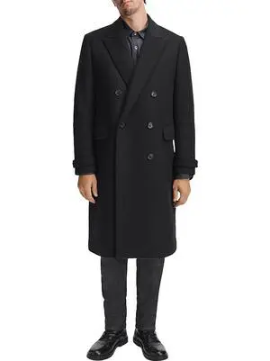 Rag & Bone Lombard Wool Blend Double Breasted Coat - Black