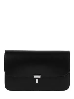 TOTEME T-lock Leather Crossbody Bag - Black