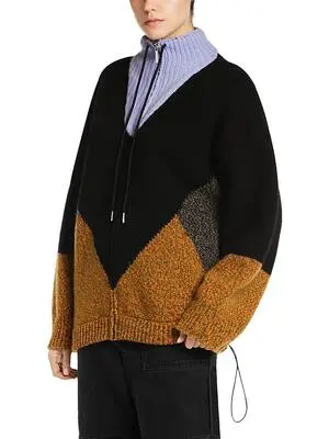 Marni Wool & Cashmere Zip Front Jacket - Black