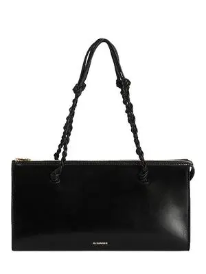JIL SANDER Tangle Tent Small Leather Shoulder Bag - Black