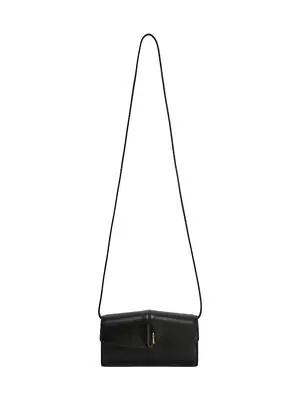 JIL SANDER Linea Leather Wallet Crossbody - Black