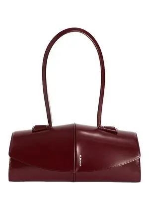 JIL SANDER Linea Small Leather Shoulder Bag - Cherry