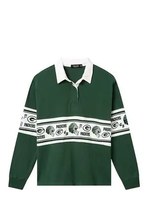Junk Food Clothing Green Bay Packers Helmet Rugby Shirt - Hunter