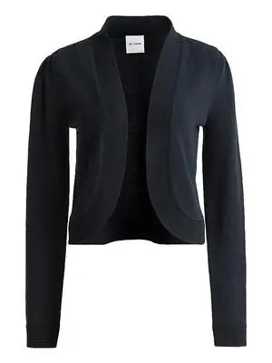 St. John Cotton Blend Open Front Bolero - Black