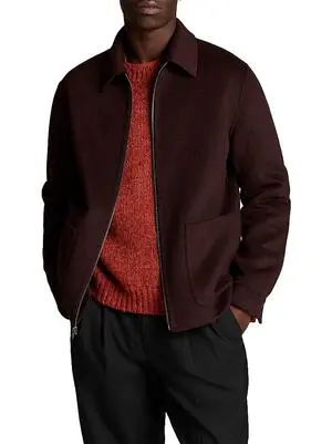 Vince Zip Up Wool Blend Jacket - Chocolate