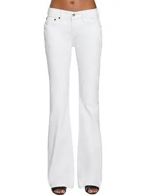 EB DENIM Maria Mid Rise Slim Bootcut Jeans White