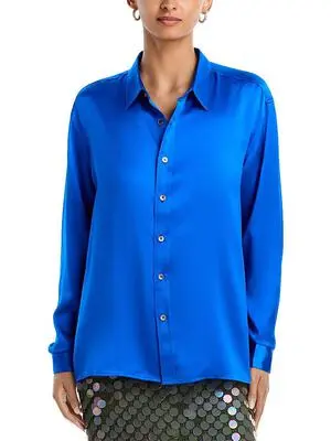 ZANKOV Zankov Button Front Silk Shirt