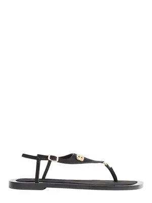 Balenciaga Riva Logo Plaque Sandals - Black