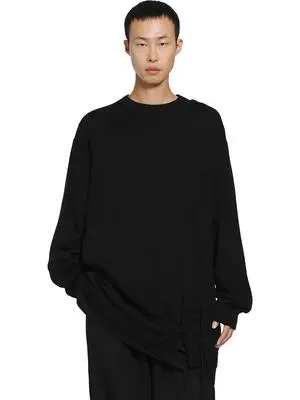 Yohji Yamamoto Single Jersey China Button Sweater - Black