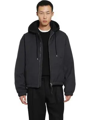 SALON C LUNDMAN Hooded Bomber Jacket - Blue
