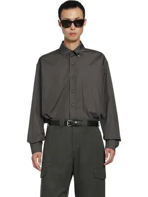 RIER Cotton Poplin Shirt - Grey