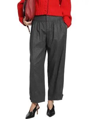 CHLOÉ Chloé Wool Flannel Trousers With Button Tab Cuffs