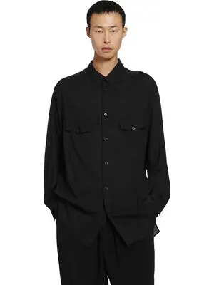 Yohji Yamamoto Chest Panel Pocket Blouse - Black