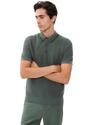 RHONE Fine Knit Sweater Polo Olive Shadow