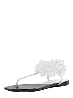 Tory Burch Beaded Flat Sandals - Cloud