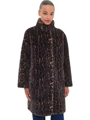 Apparis Blair Leopard Coat - Dark Leopard