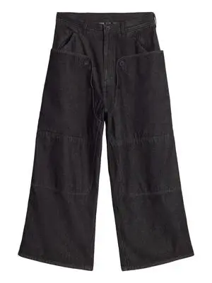 Adidas Y-3 Straight Leg Denim Pants - Black