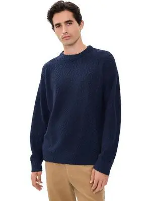 RHYTHM Worn Path Knit Sweater - Navy